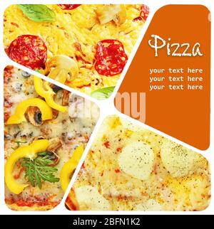 Collage with different tasty pizzas, closeup Stock Photo - Alamy