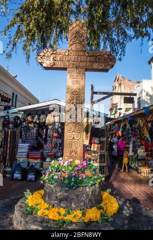 Carved wooden cross, commemorating Felipe de Neve, Governor of Spanish ...