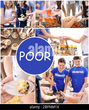Collage with poor people in desperate need of help Stock Photo - Alamy