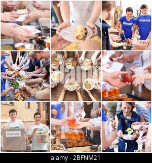 Collage with poor people in desperate need of help Stock Photo - Alamy