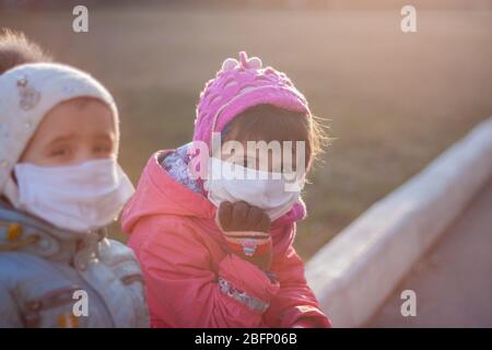 Medical mask. Crown protection. COVID-19. Protective breathing masks on ...