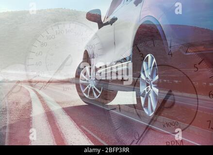Speedometer on transparent background of car Stock Photo - Alamy