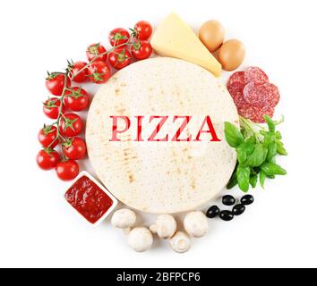 Word PIZZA on white background Stock Photo - Alamy