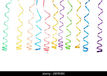 beautiful colorful streamers isolated on white Stock Photo - Alamy