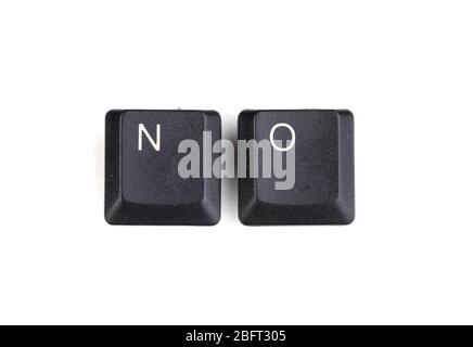 Keyboard keys saying no isolated on white Stock Photo - Alamy