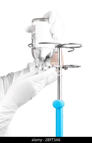 Nurse doing infusion isolated on white Stock Photo - Alamy