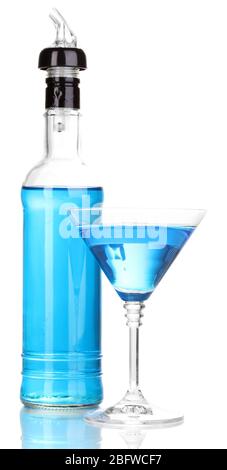Tasty blue cocktail isolated on white Stock Photo - Alamy