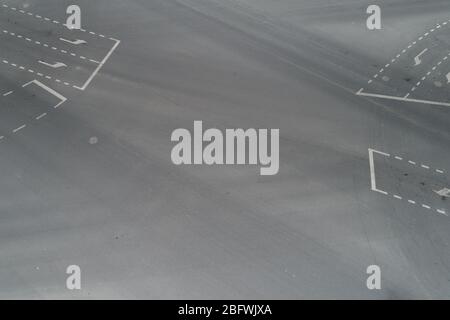 Aerial view on empty intersection Stock Photo - Alamy