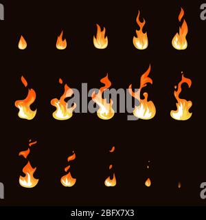 Fire Animation Sequence, Loop animation sprite sheet Stock Vector Image ...