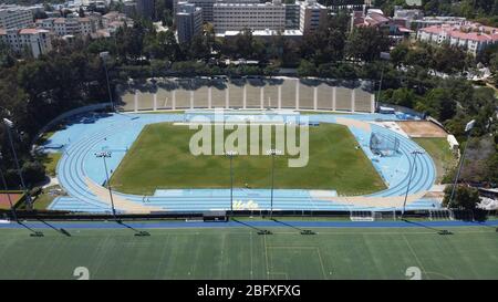 A general overall aerial view of Drake Stadium on the campus of UCLA ...