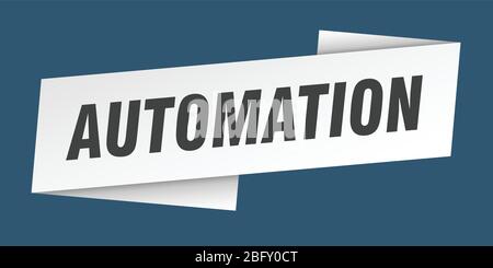 automation banner template. automation ribbon label sign Stock Vector ...