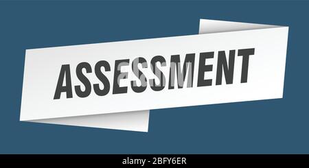 assessment banner template. assessment ribbon label sign Stock Vector ...