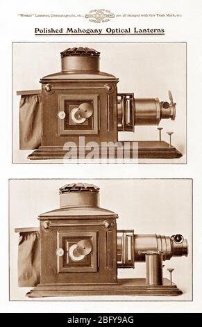 A magic lantern slide projector early 1900s with slides Stock Photo - Alamy