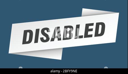 disabled banner template. disabled ribbon label sign Stock Vector Image ...