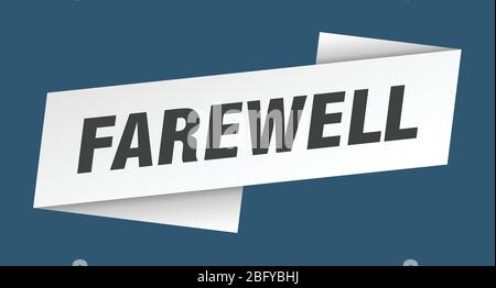 farewell banner template. farewell ribbon label sign Stock Vector Image ...