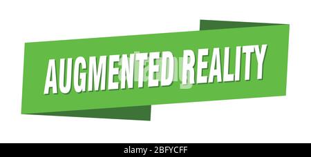 augmented reality banner template. augmented reality ribbon label sign ...