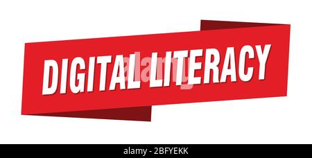 digital literacy banner template. digital literacy ribbon label sign ...