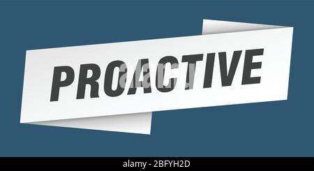 proactive banner template. proactive ribbon label sign Stock Vector ...