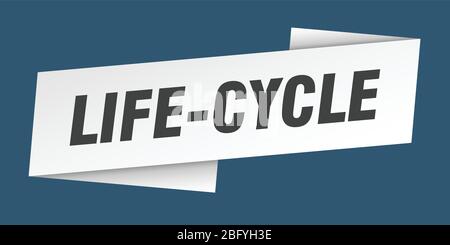 life-cycle ribbon label sign set. life-cycle banner Stock Vector Image ...