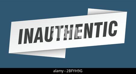 inauthentic banner template. inauthentic ribbon label sign Stock Vector ...