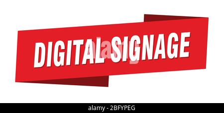 digital signage banner template. digital signage ribbon label sign ...