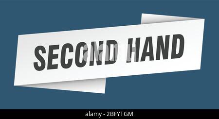 second hand banner template. second hand ribbon label sign Stock Vector ...
