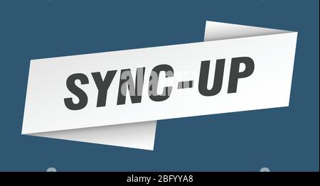 sync-up banner template. sync-up ribbon label sign Stock Vector Image ...