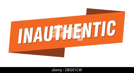 inauthentic banner template. inauthentic ribbon label sign Stock Vector ...
