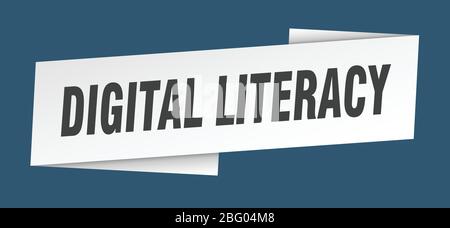 digital literacy banner template. digital literacy ribbon label sign ...