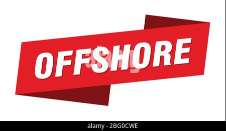 offshore banner template. offshore ribbon label sign Stock Vector Image ...