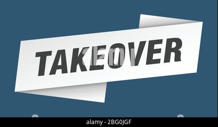 takeover banner template. takeover ribbon label sign Stock Vector Image ...
