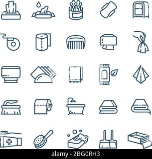 Set of personal hygiene symbols. Hand disinfection. Vector illustration ...