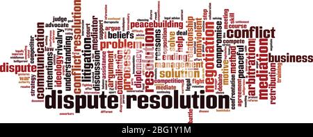 Conflict resolution word cloud concept. Collage made of words about ...