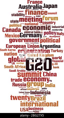 G20 word cloud concept. Collage made of words about G20. Vector ...
