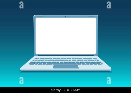 Vector modern Laptop frameless with blank screen isolated on ...