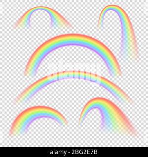 Summer realistic rainbow arches isolated vector set. Rainbow arch ...