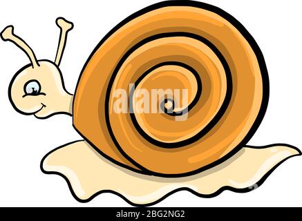 Slow snail, illustration, vector on white background Stock Vector Image ...