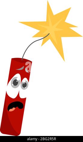 Red tnt bomb, illustration, vector on a white background Stock Vector ...