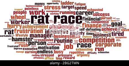 Rat race word cloud concept. Collage made of words about rat race ...