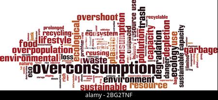 Overconsumption word cloud concept. Collage made of words about ...