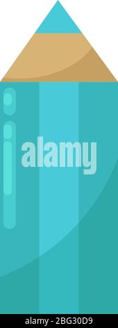 Cyan pencil, illustration, vector on white background Stock Vector ...