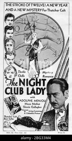 ADOLPHE MENJOU as New York Police Commissioner Thatcher Colt and MAYO ...