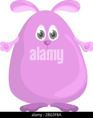 A cartoon illustration of a fat Easter Bunny in a suit smiling and ...