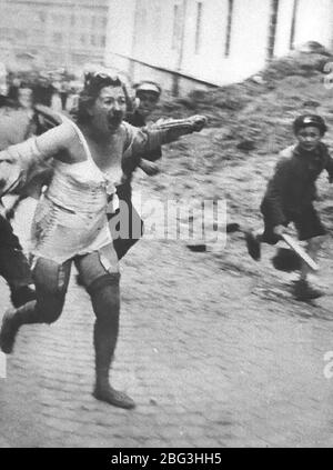 Second World War documentary. SS commander Heinrich Himmler inspects the Dachau concentration ...