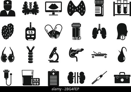 Endocrinology Medical Disease Icons Set Vector Stock Vector Image & Art ...