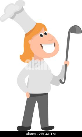 Chef presenting restaurant menu on board. Food concept cartoon vector ...