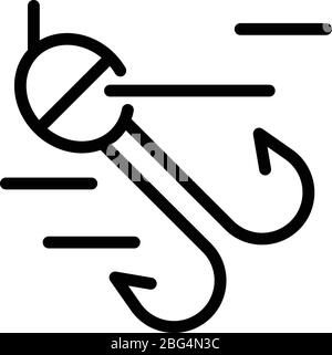 Hook icon linear logo mark set collection in black and white for web ...