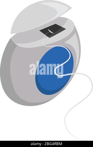 Dental floss, illustration, vector on a white background Stock Vector ...