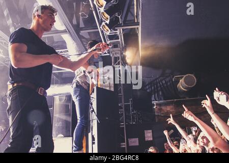 Rob Damiani Singer from Don Broco live at liverpool o2 academy uk ...