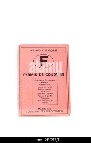 French driving license valid in all European countries on white ...